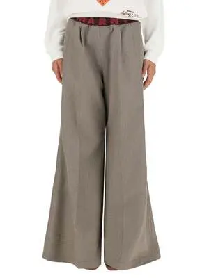 Marni Checked Wool Blend Trousers - Multicolour