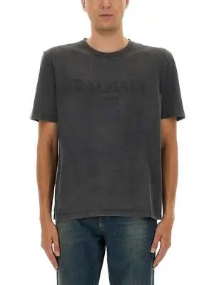 Balmain Vintage Embroidered T-shirt - Grey