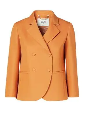 Fendi Wool Double-breasted Blazer - Orange