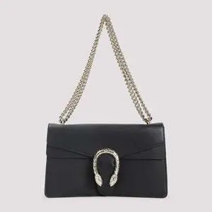 Gucci Dionysus Textured Leather Super Mini Shoulder Bag - Black