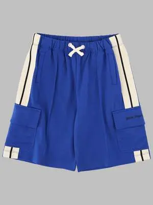 Palm Angels Mini Paint Track Cargo Shorts - Blue