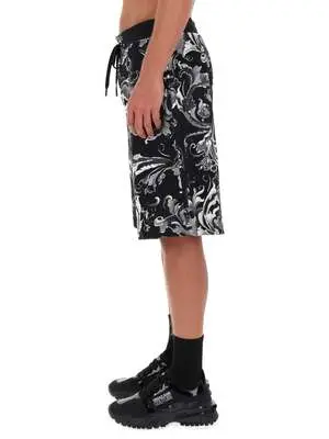 Versace Porcelain Baroque Print Shorts - Black