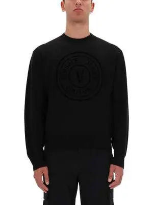 Versace Logo Crewneck Sweater - Black