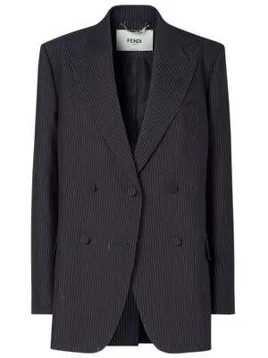 Fendi Double-breasted Pinstripe Blazer