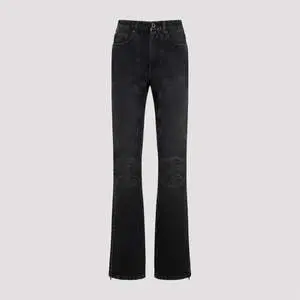 JEAN PAUL GAULTIER Paneled Denim Jeans With Knee Detail - Black