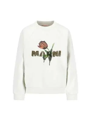 Marni Cotton Sweatshirt With Tulip Print