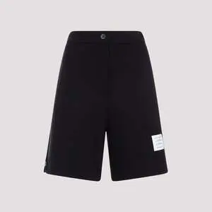 Thom Browne Shorts High Waisted In Wool Milano - Blue