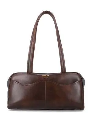 Prada PRADA Top-Handle Handbag With Removable Pouch Cocao Brown