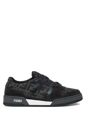 Fendi Ff Jacquard Lace-up Sneakers - Nero