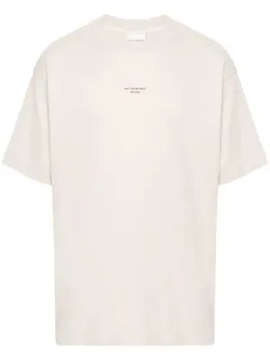 Drole De Monsieur Slogan Printed T-shirt Size - Beige