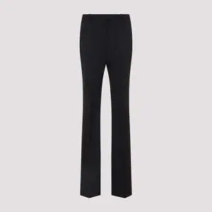 TOM FORD Washed Cotton Silk Blend Duchesse Tailored Straight Pants - Black