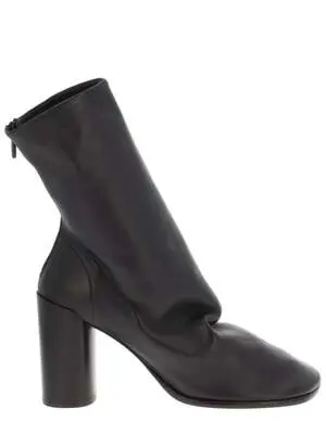 LEMAIRE Glove Ankle Boots With 80mm Heel In Smooth Lambskin Leather - Brown