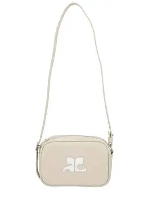 COURREGES Reedition Leather Camera Bag - Beige