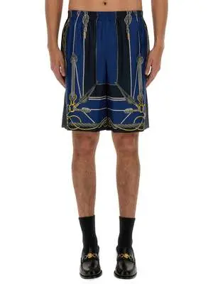 Versace VERSACE Nautical Print Silk Shorts Multicolour