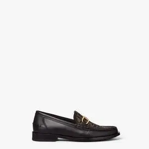 Fendi O'lock Loafers Leather - Black