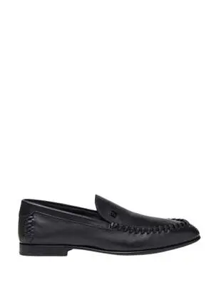 Fendi Leather Loafers With Hand-finished Detailing - Black