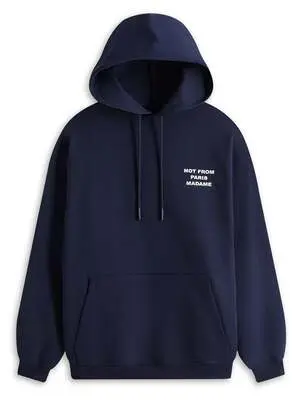 Drole De Monsieur Slogan Hoodie Regular Fit Medium - Blue