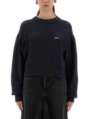 ROTATE BY BIRGER CHRISTENSEN Knit Puff Crewneck - Blue