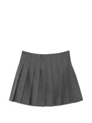 SELF-PORTRAIT Pleated A-line Mini Skirt - Grigio