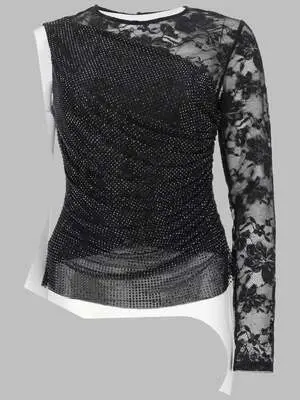 SELF-PORTRAIT Elegant Top For Fw25 Collection - Black