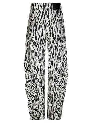 ROTATE BY BIRGER CHRISTENSEN Stylish Printed Twill Cargo Pants For - Beige