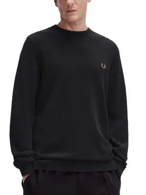 Fred Perry Textured Crewneck Sweatshirt - Black