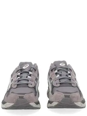 Asics Lace-up Mesh And Suede Low Top Athletic Sneakers - Grey