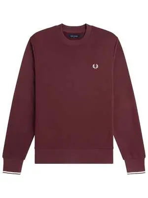 Fred Perry Classic Logo Crewneck Sweatshirt - Bordeaux