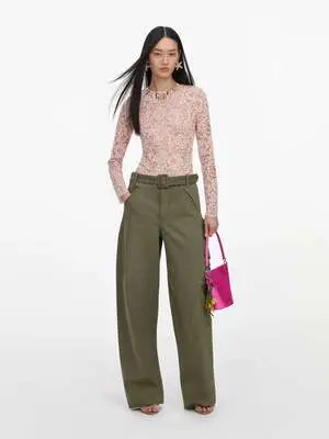 SELF-PORTRAIT Barrel Leg Cut Jeans - Verde