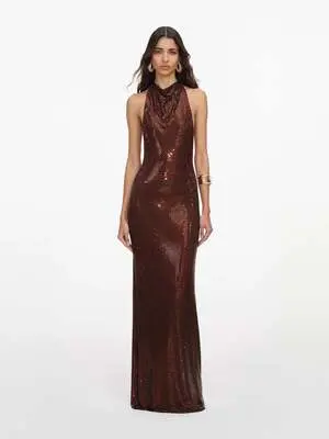 Metallic Sequin Maxi Dresses
