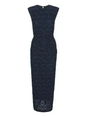 ROTATE BY BIRGER CHRISTENSEN Midi Long Dress With Back Closure And Slit - Blue