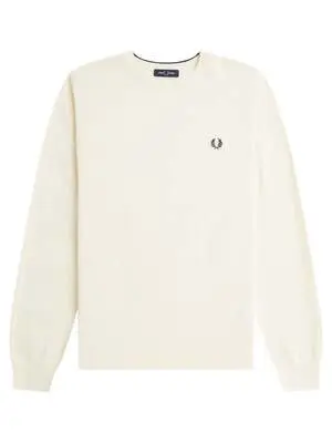 Fred Perry Classic Logo Crew Neck Sweater - Ivory