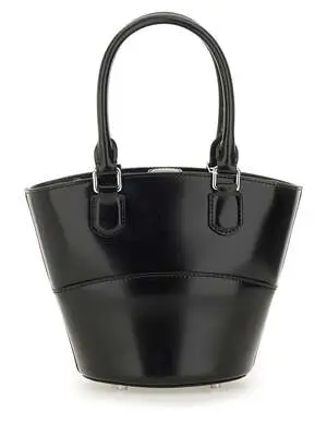 SELF-PORTRAIT Leather Handbag With Charm - Black