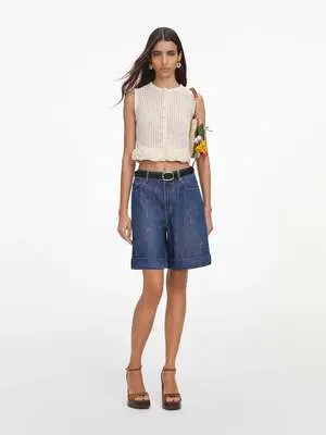 SELF-PORTRAIT Button Front Mini Dress - Bianco