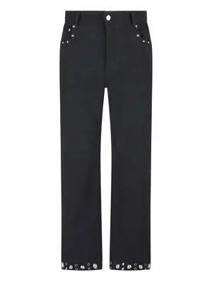 Valentino Garavani Stylish Trousers With Stud Details And Zip Closure For - Nero