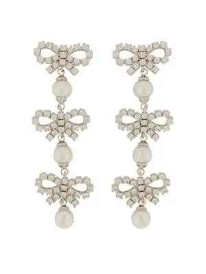 SELF-PORTRAIT Mini Bow Earrings - Silver