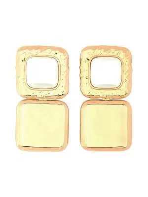 SELF-PORTRAIT Square Drop Earrings - Gold
