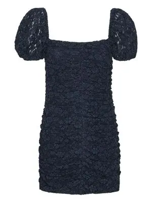 ROTATE BY BIRGER CHRISTENSEN Puff Sleeve Dress With Square Neck Size - Blue