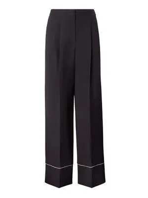Fendi Wool And Silk Tailored Trousers - Black