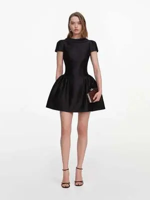 SELF-PORTRAIT Elegant Mini Dress With Functional Pockets - Nero