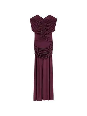 SELF-PORTRAIT Gathered Maxi Dress - Rosso