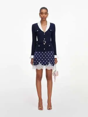 SELF-PORTRAIT Ribbed Knit Button-down Sweater With Removable Belt