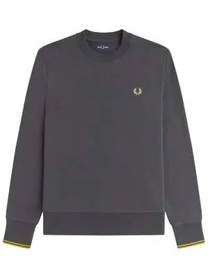 Fred Perry Crewneck Cotton Sweatshirt - Charcoal