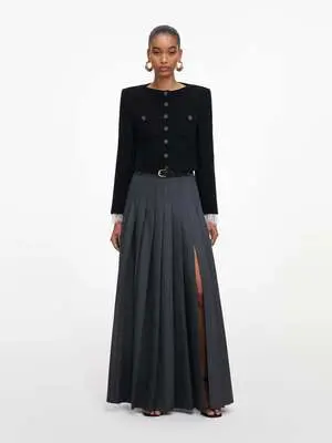 SELF-PORTRAIT Elegant Removable Belted Mini Skirt With Split Design Size
