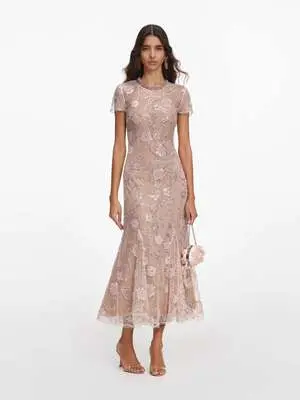 SELF-PORTRAIT Sequin Embellished Mini Dress - Rosa