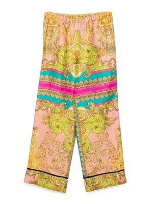 Versace Printed Silk Trousers - Multicolour