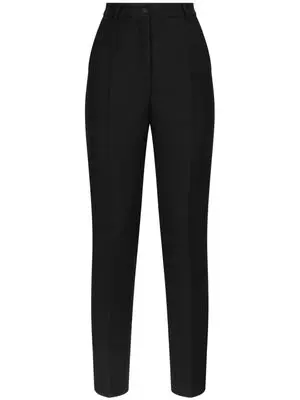 Dolce & Gabbana Tailored Wool Gabardine Tuxedo Pants - Black