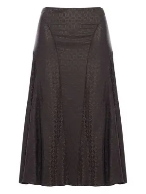 Fendi Ff Silk Skirt - Brown