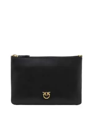 Pinko Mini Leather Clutch Bag - Black