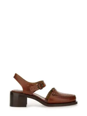 Hereu Leather Buckled Sandals With Perforated Detailing